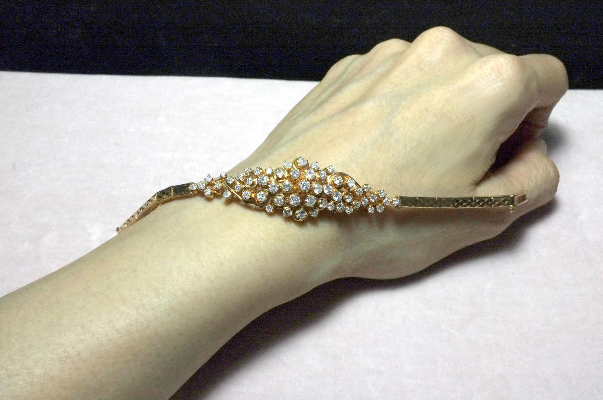 Antique Art Deco Chinese Diamond Bracelet 20k | Gem Gardener