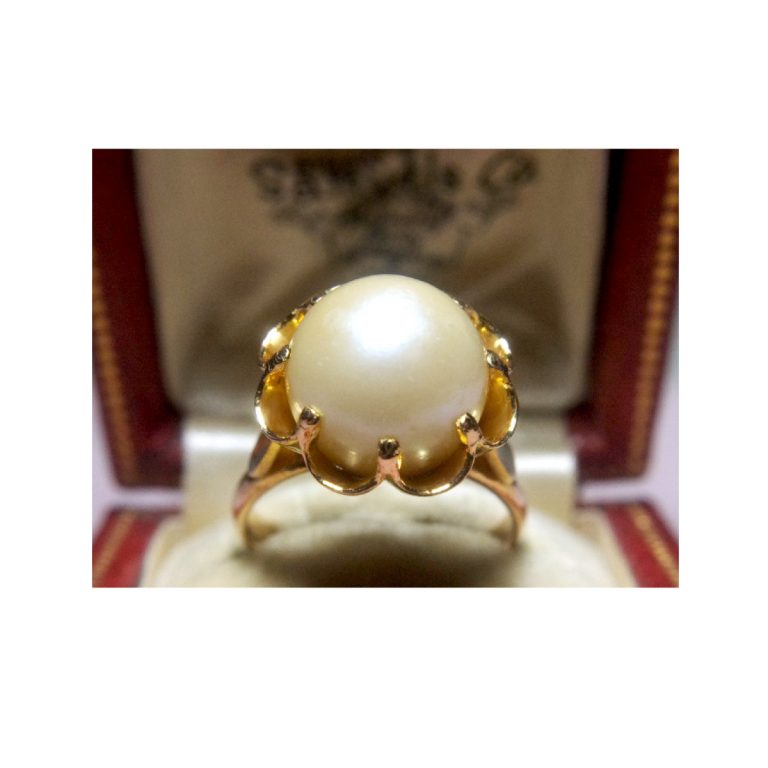 Antique Chinese Big Pearl Ring Art Deco | Gem Gardener