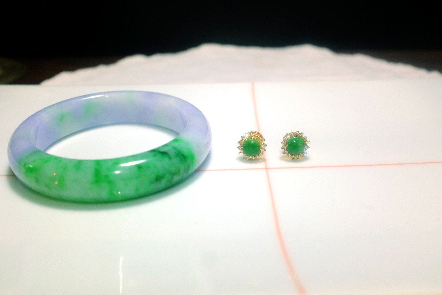 Bicolor Two Color Jade Bangle 55mm Type A GIA "4" | Gem Gardener