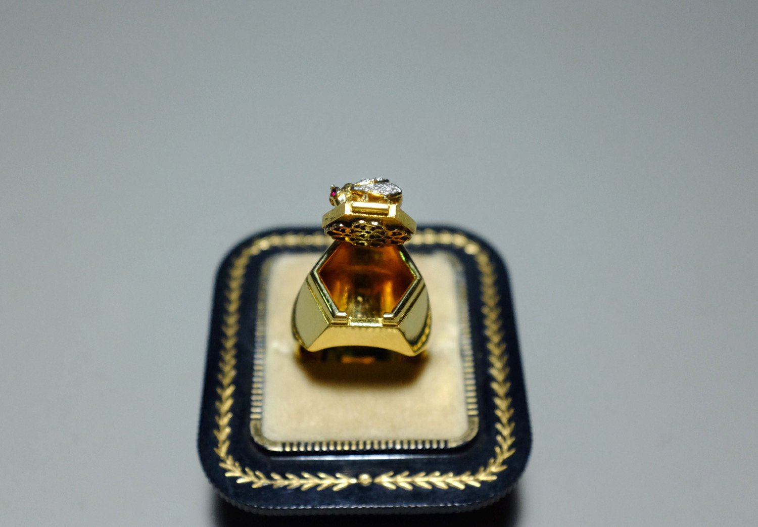 18k Bee Poison Ring Men Signet | Gem Gardener