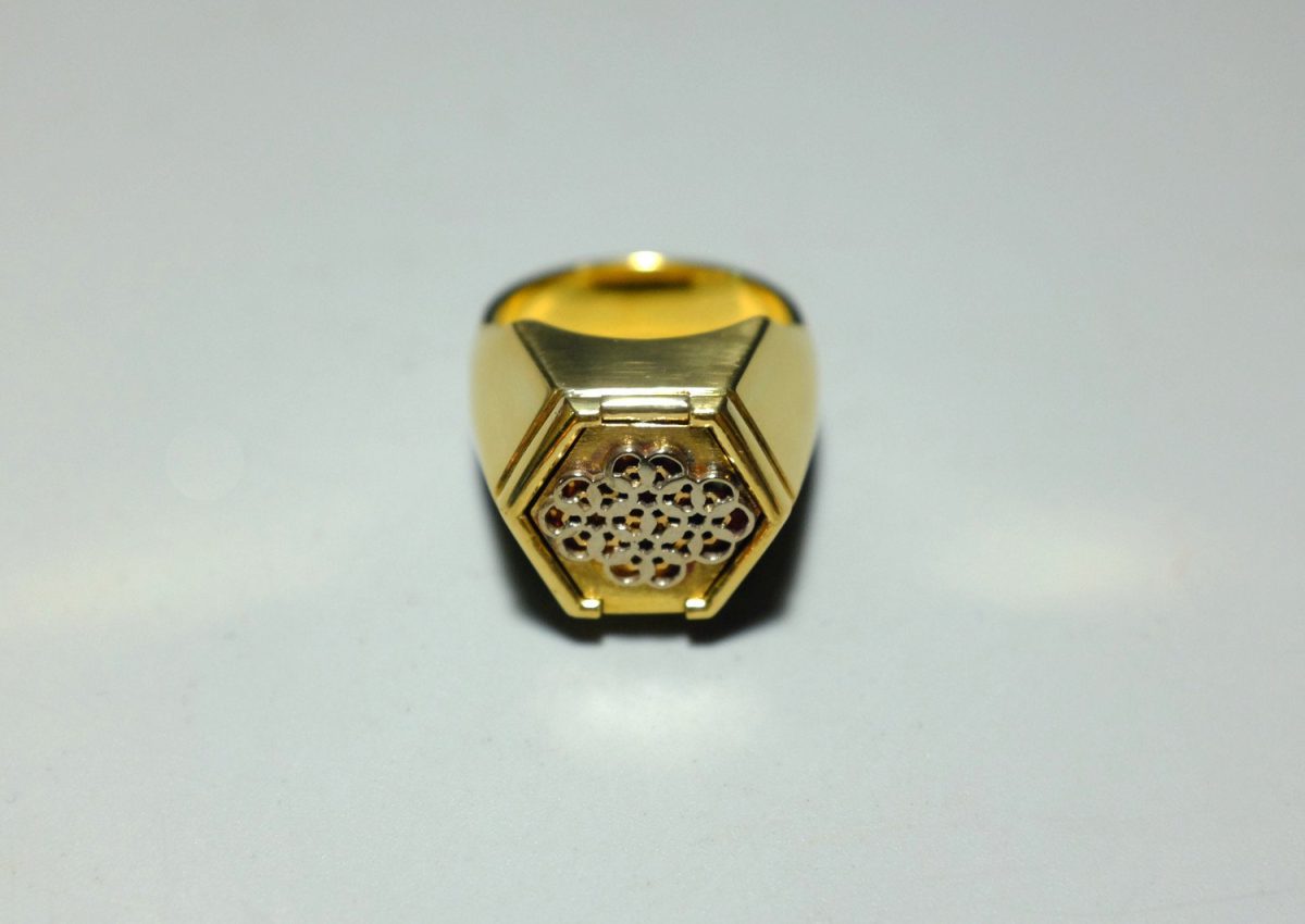 18k Bee Poison Ring Men Signet | Gem Gardener