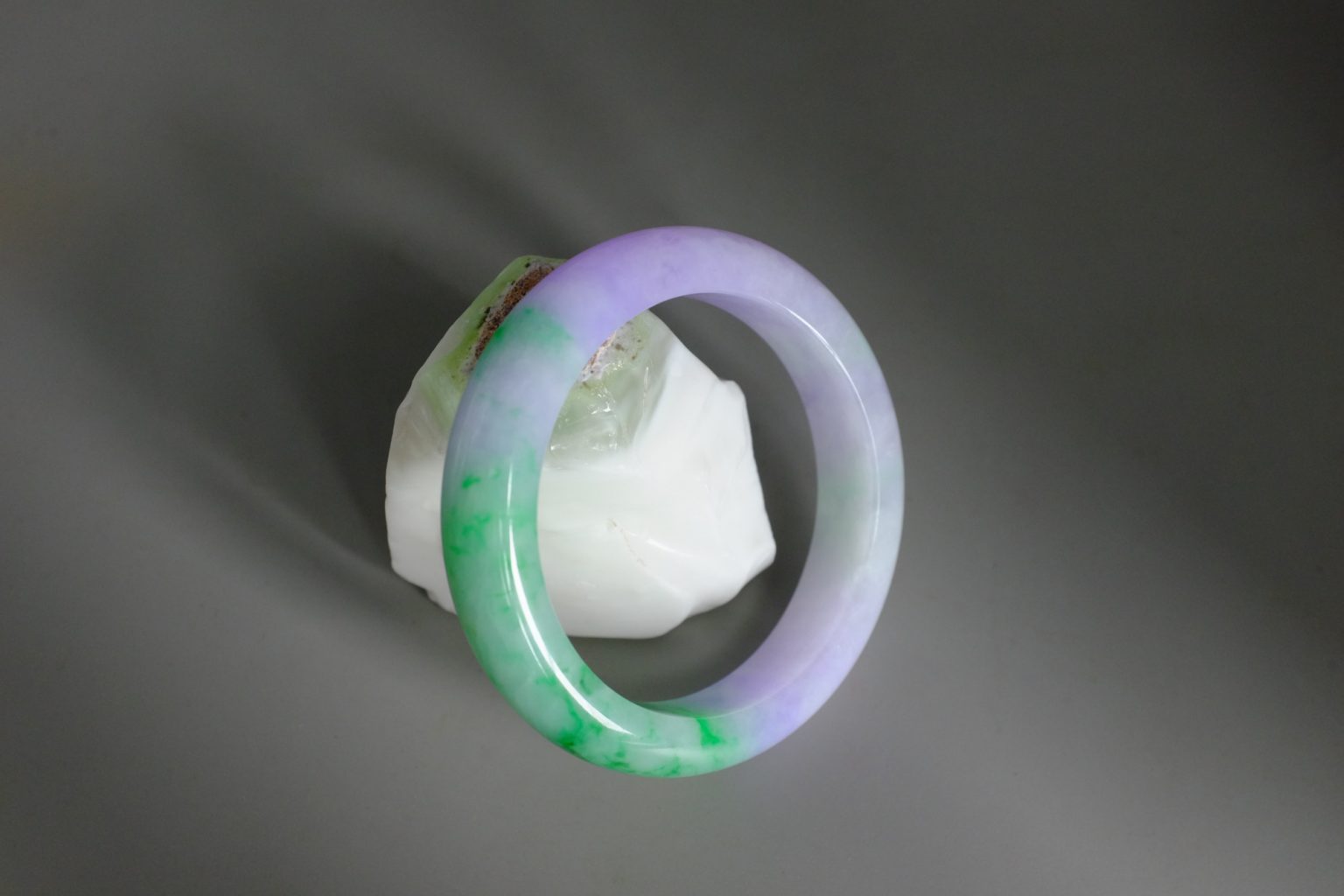 58mm Jade Bangle Lavender Jade Bangle Bi Color | Gem Gardener