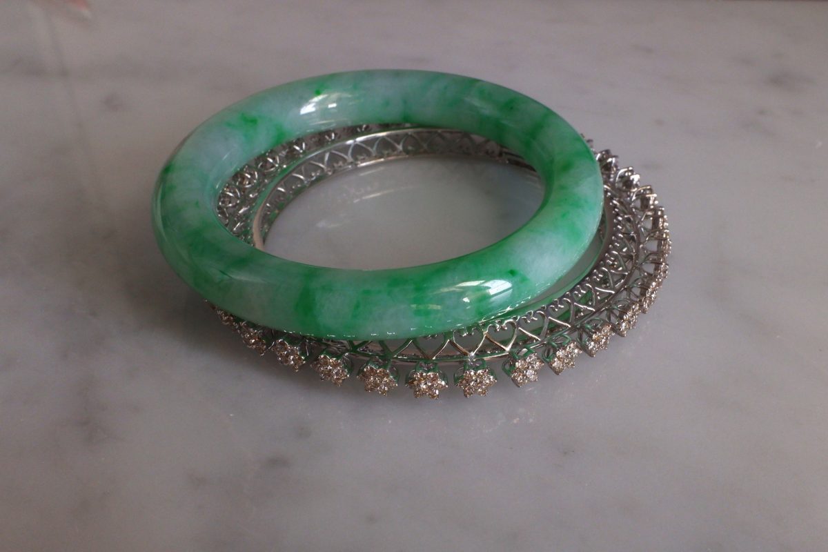 55mm Jadeite Bangle Burmese Jade Bangle | Gem Gardener