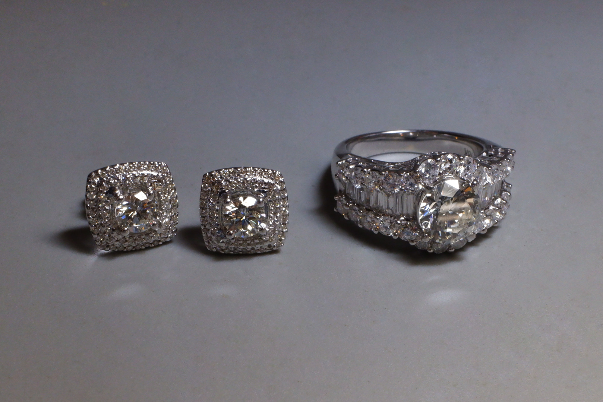 Square Diamond Cluster Stud Earrings 18k | Gem Gardener