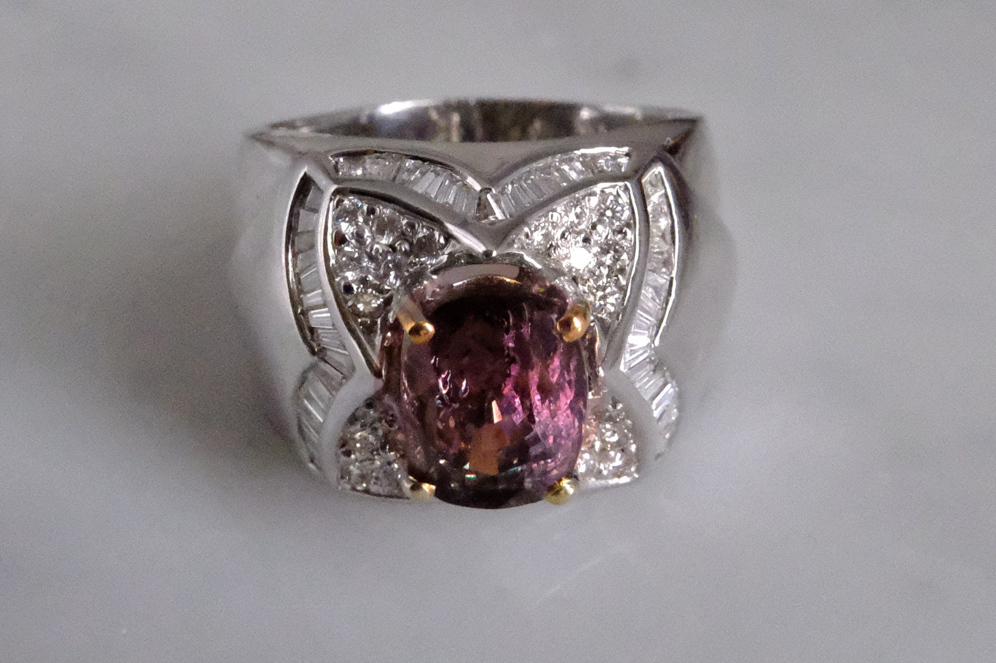Rare Clean Alexandrite Diamond Ring 18k | Gem Gardener