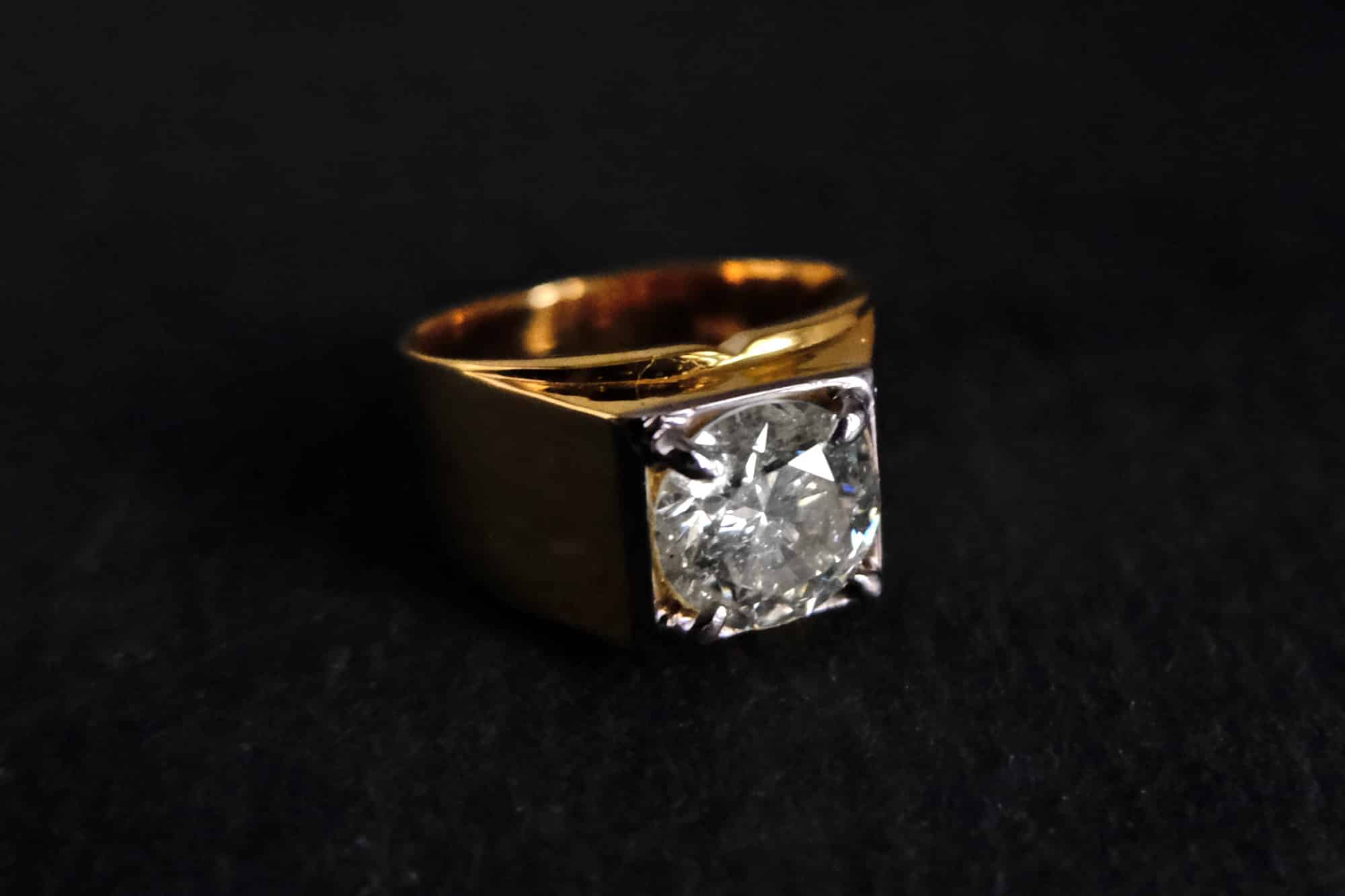 3ct Diamond Ring Mens Vintage Classic Solitaire 22k | Gem Gardener