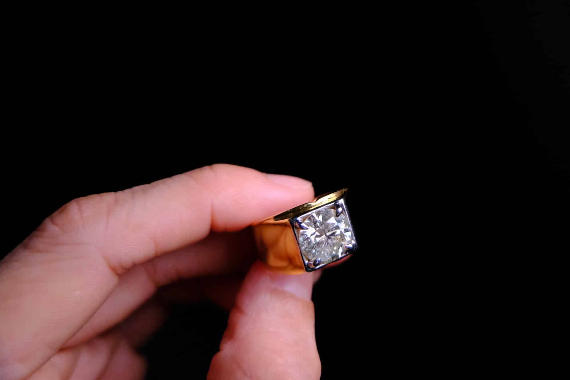 3ct Diamond Ring Mens Vintage Classic Solitaire 22k | Gem Gardener