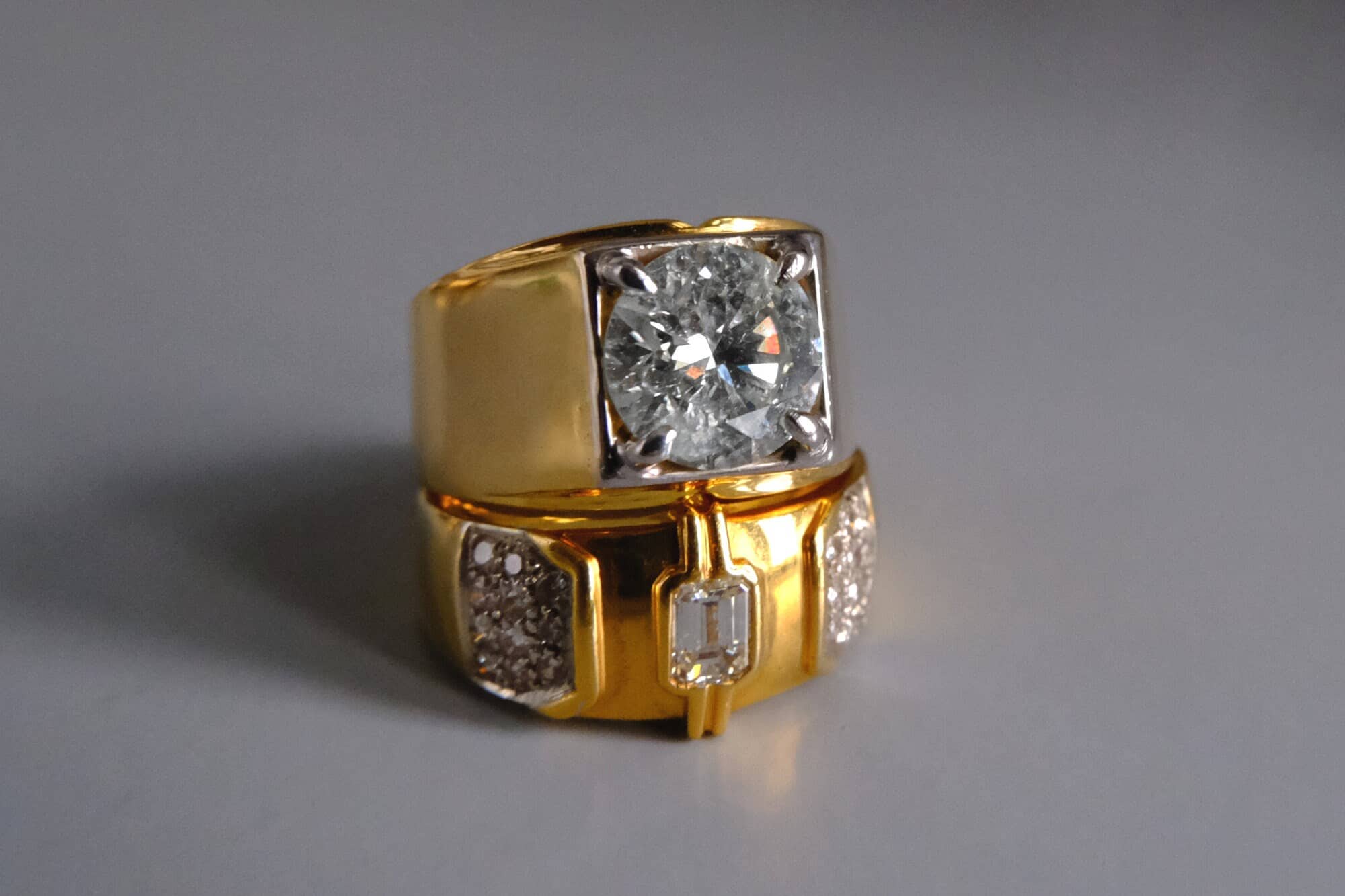3ct Diamond Ring Mens Vintage Classic Solitaire 22k | Gem Gardener