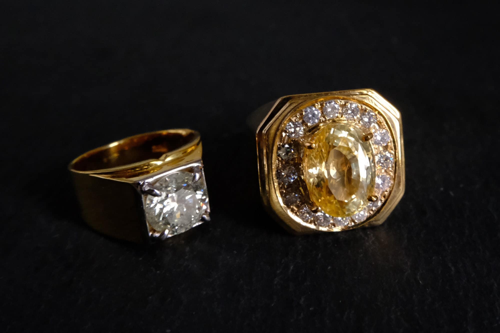 3ct Diamond Ring Mens Vintage Classic Solitaire 22k | Gem Gardener