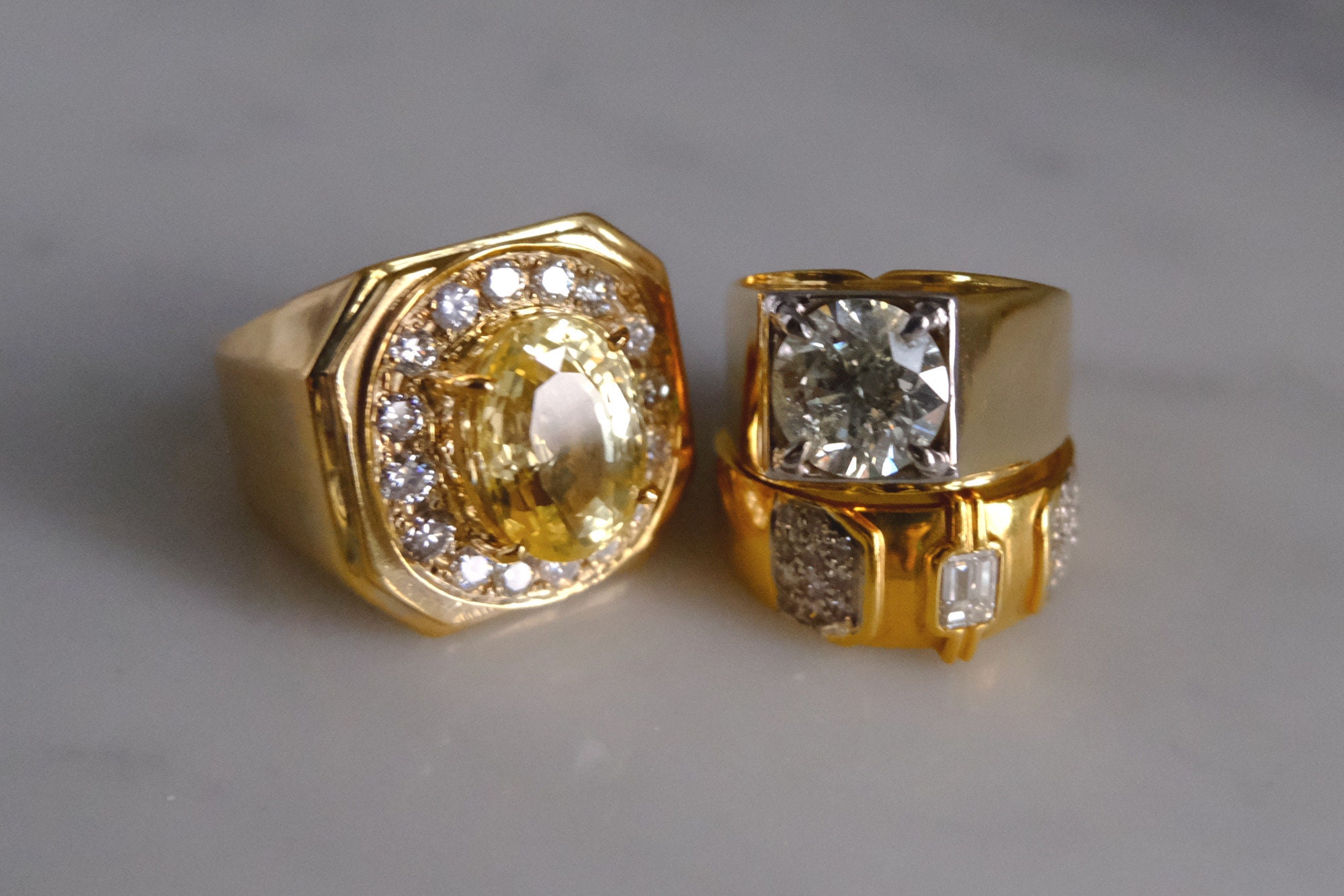 3ct Diamond Ring Mens Vintage Classic Solitaire 22k | Gem Gardener
