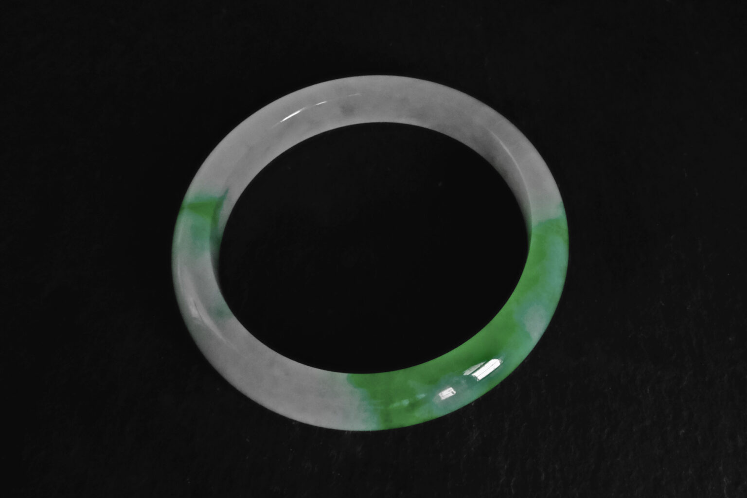 High Quality Jade Bangle 54mm Icy Green | Gem Gardener