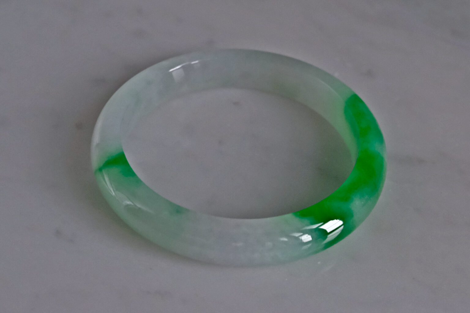 High Quality Jade Bangle 54mm Icy Green | Gem Gardener