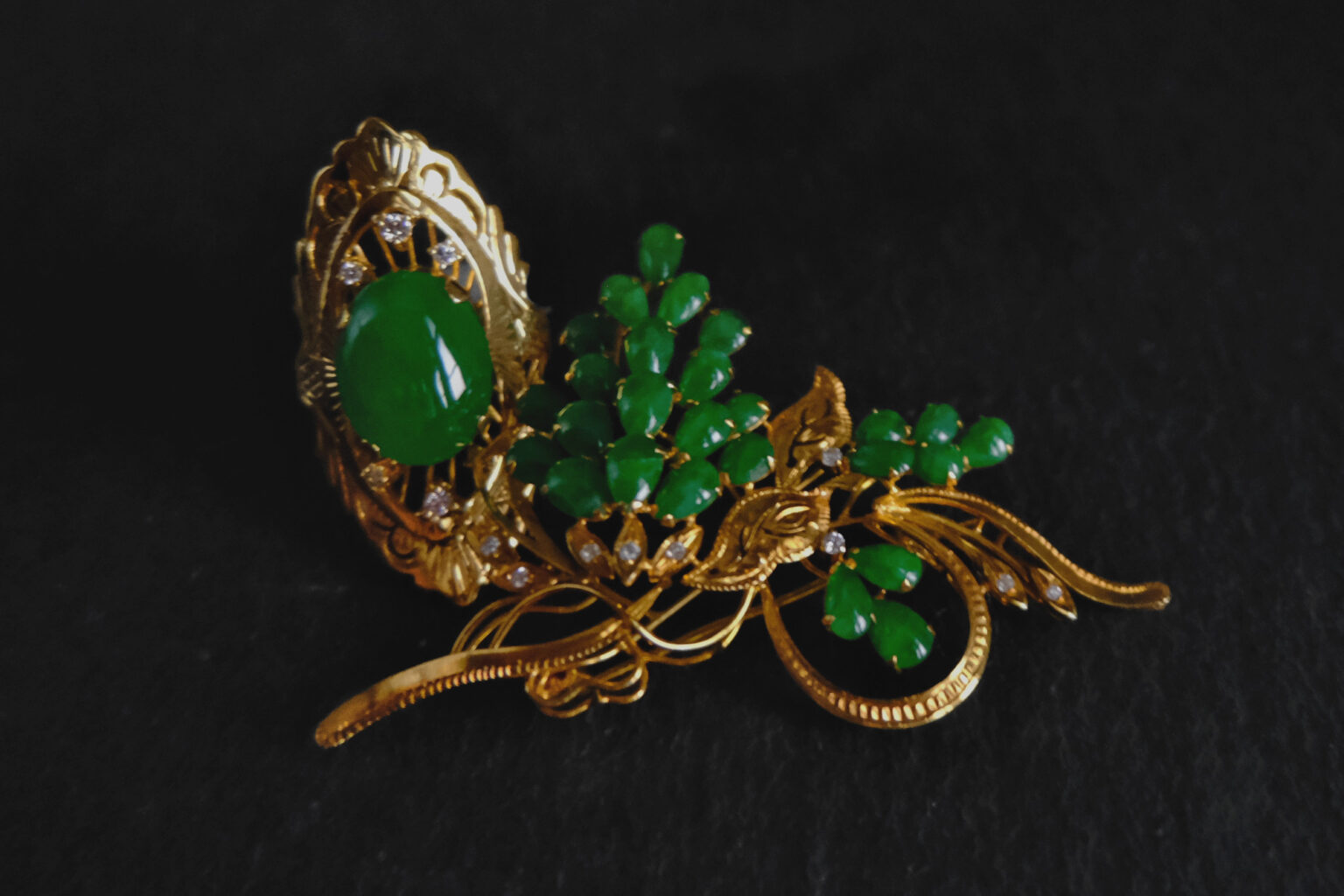 Antique Chinese Jade Ring Navette 20k | Gem Gardener