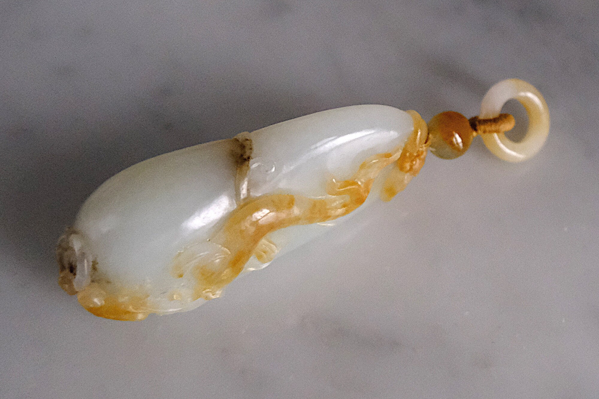Carved Nephrite Jade Carp Pendant 籽料 | Gem Gardener