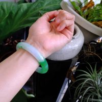 High Quality Jade Bangle 54mm Icy Green | Gem Gardener