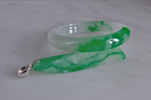 High Quality Jade Bangle 54mm Icy Green | Gem Gardener