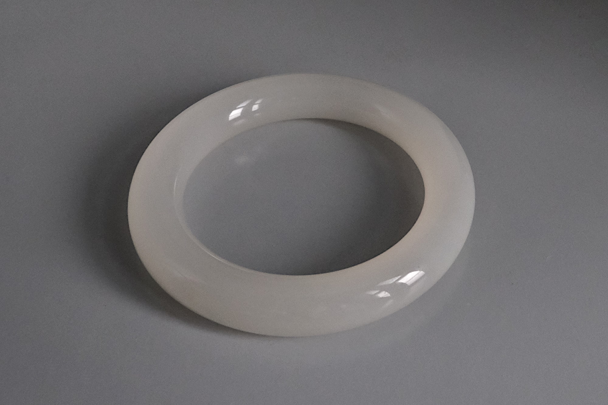Mutton Fat Jade Bangle Nephrite Hetian 55mm Vintage | Gem Gardener