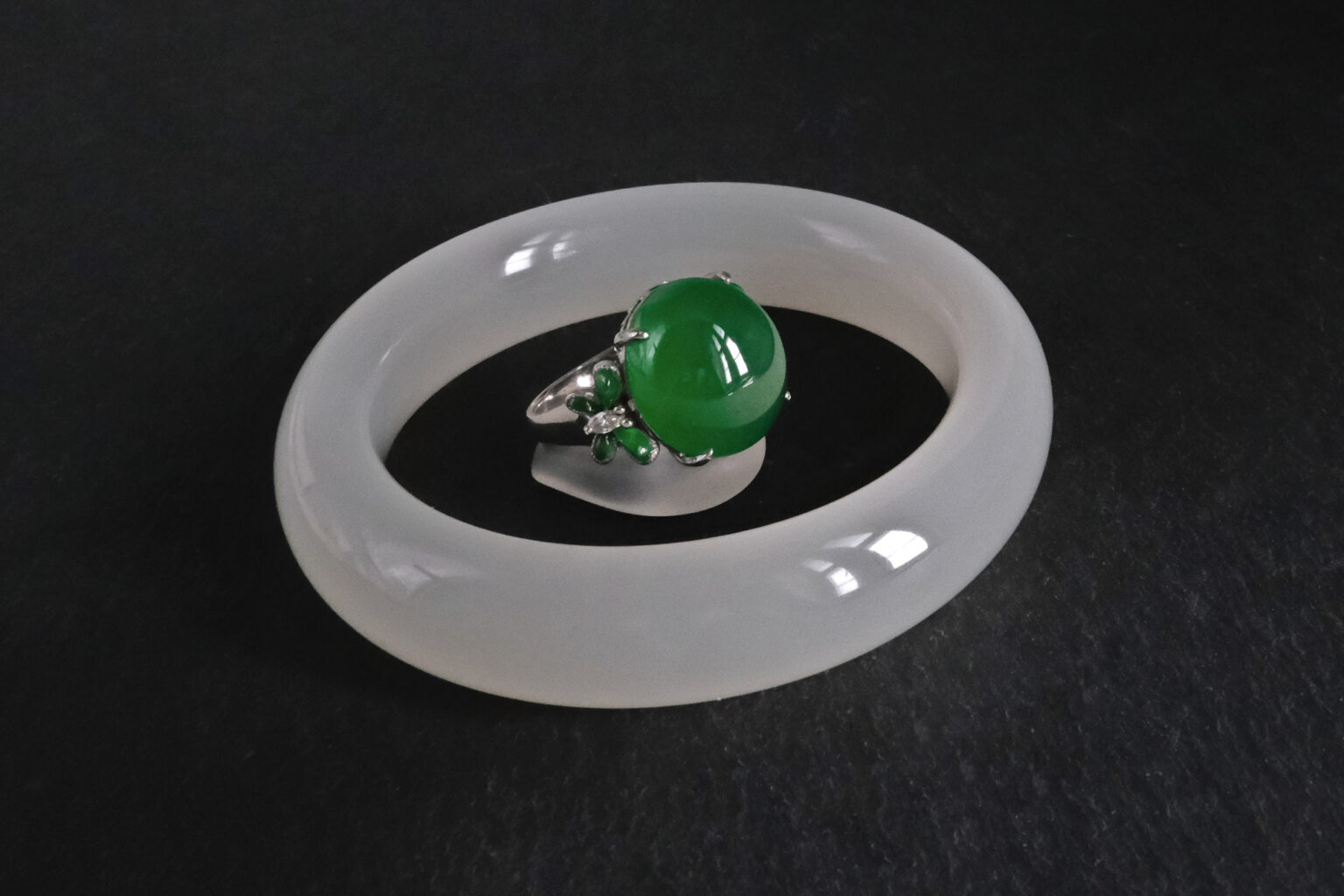 Pair Mutton Fat Hetian Nephrite Jade Bangle 羊脂白玉 | Gem Gardener