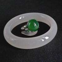 Pair Mutton Fat Hetian Nephrite Jade Bangle 羊脂白玉 | GG