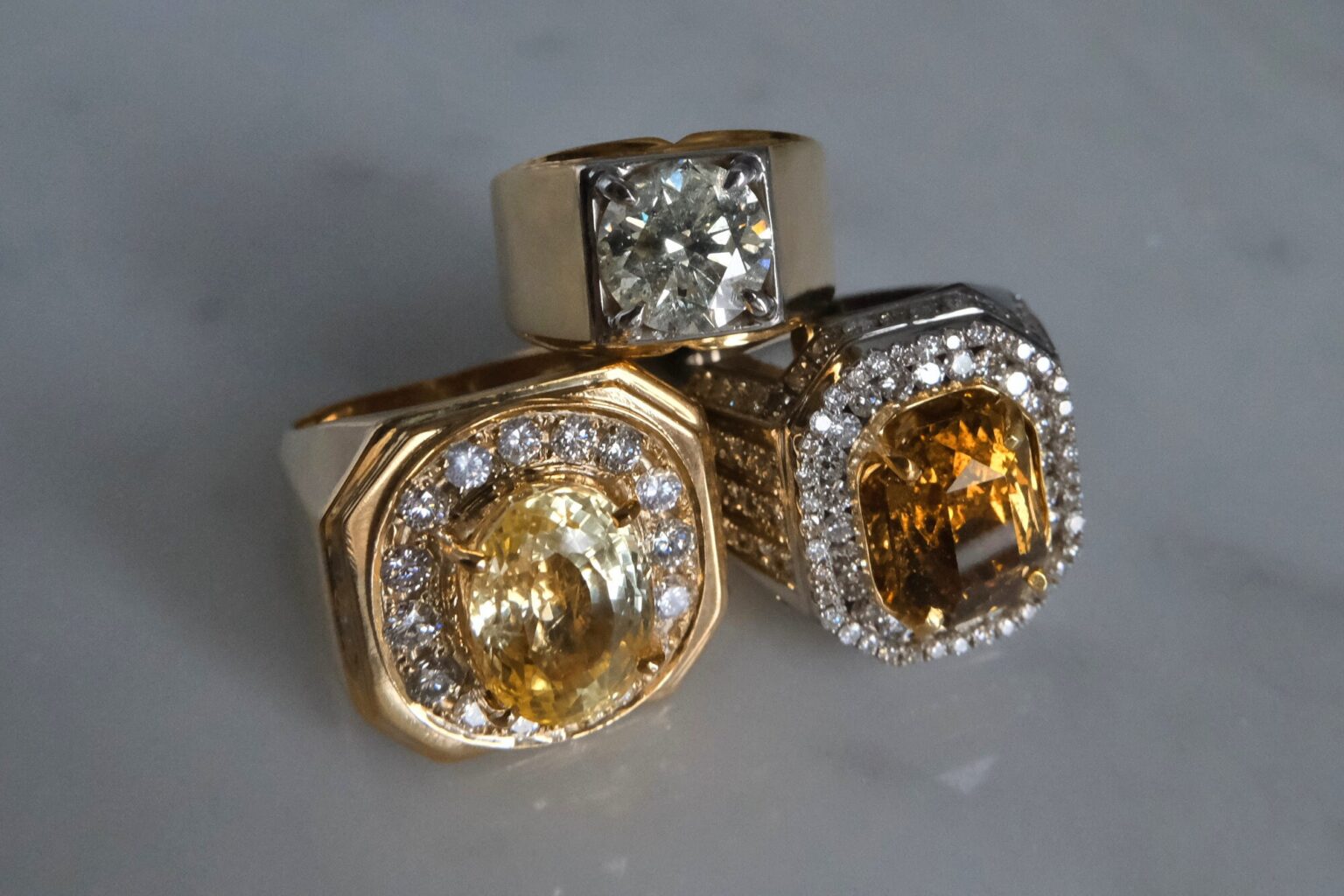 3ct Diamond Ring Mens Vintage Classic Solitaire 22k | Gem Gardener