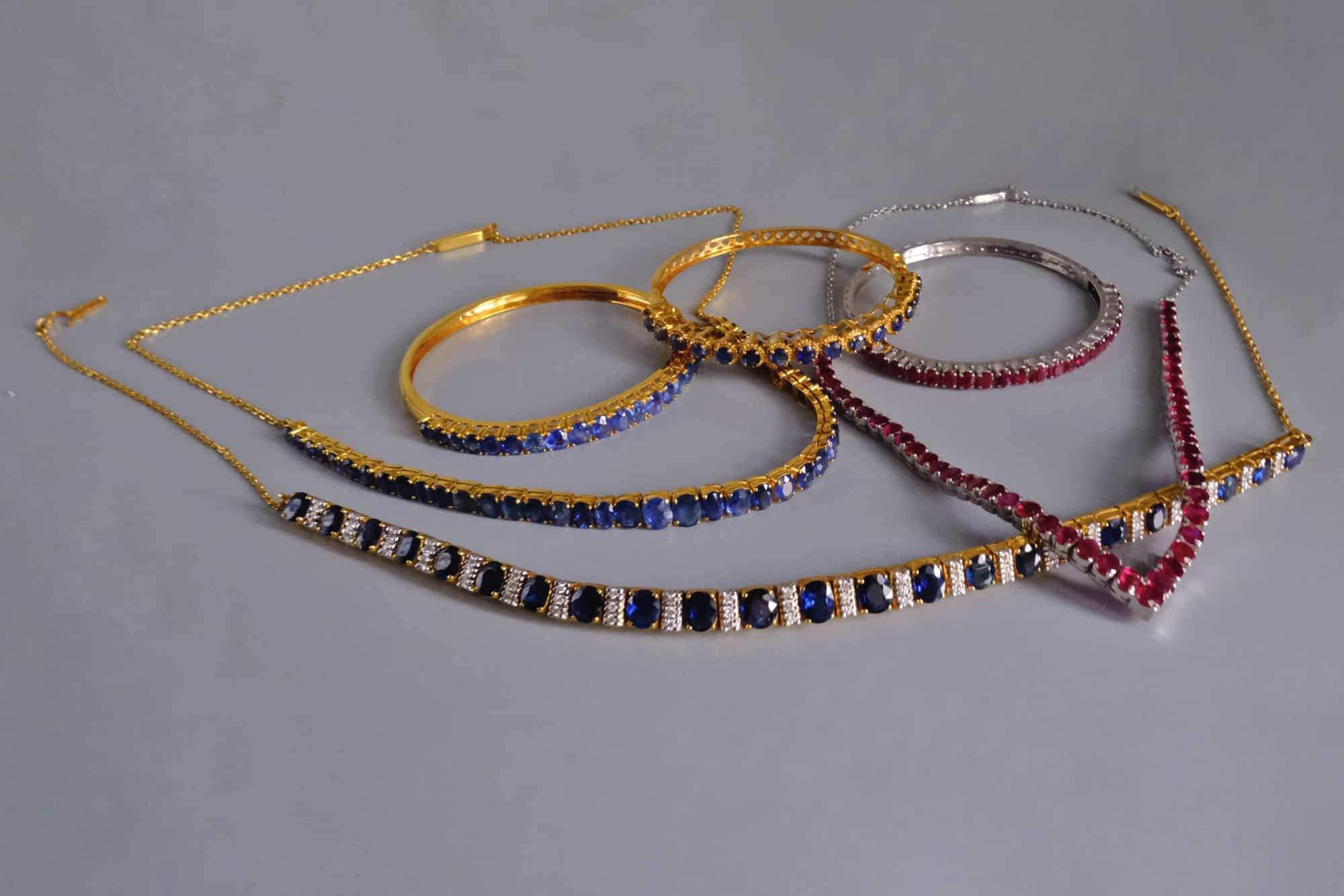 Unheated SET Burmese Ruby Necklace Bangle 18k | Gem Gardener