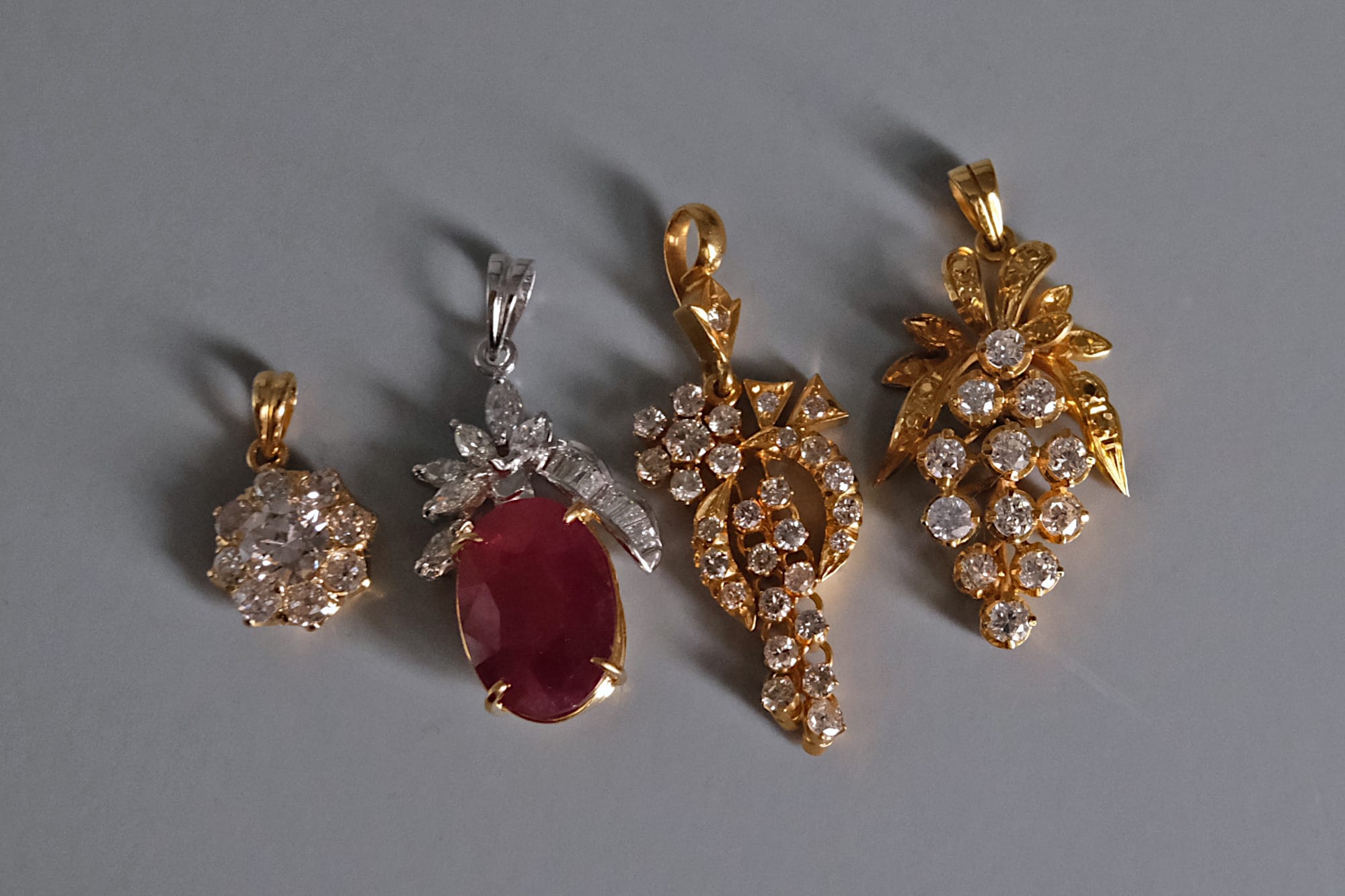 Old European Diamond Berry Pendant Chinese 18k | Gem Gardener
