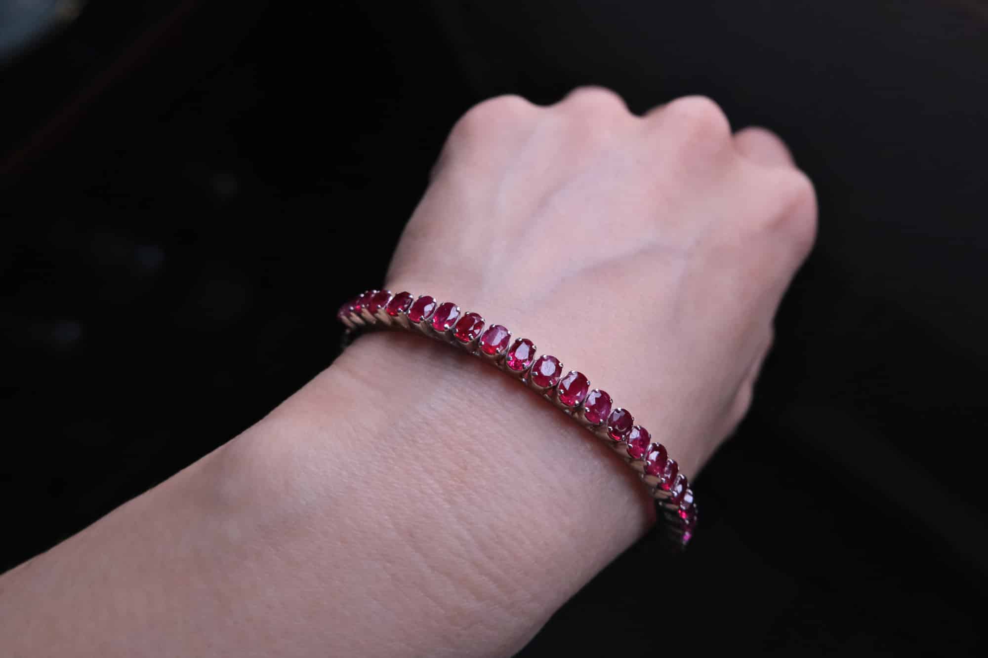 Unheated SET Burmese Ruby Necklace Bangle 18k | Gem Gardener