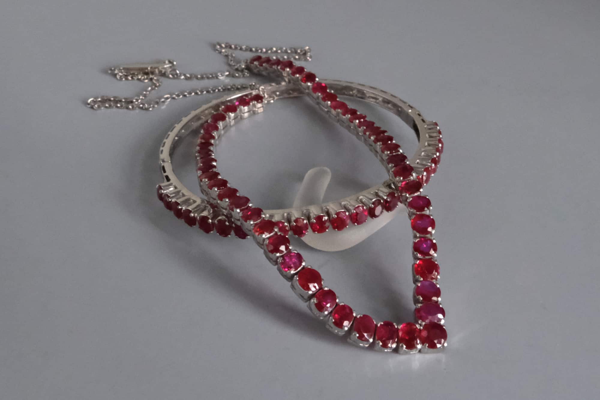 Unheated SET Burmese Ruby Necklace Bangle 18k | Gem Gardener
