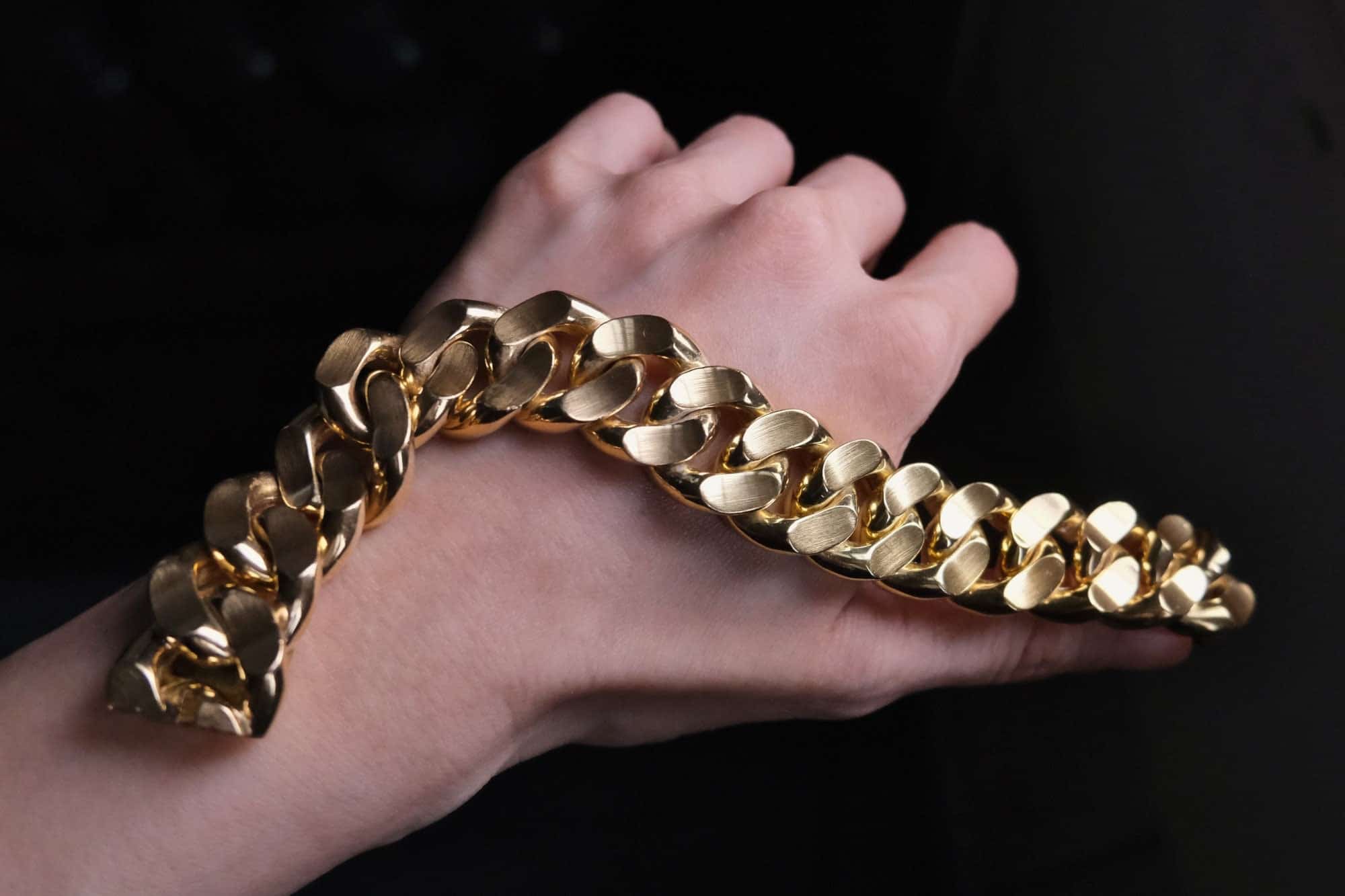 Large Cuban Link Bracelet Men 18k Vintage | Gem Gardener