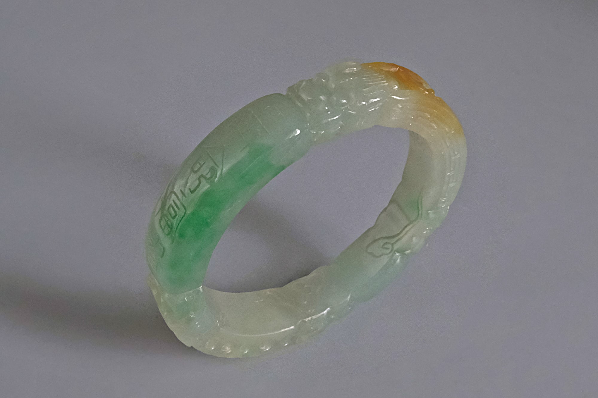 Pale Celadon Qing Dynasty Jade Bangle Antique | Gem Gardener