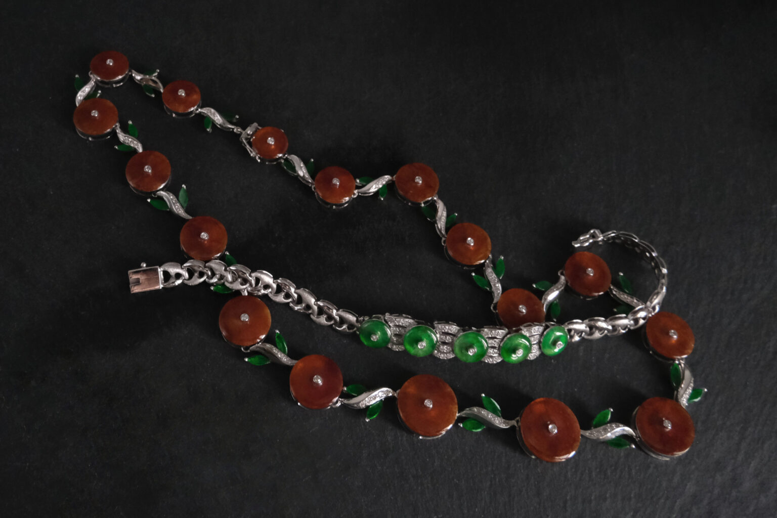 Translucent Natural Red Jade Necklace 18k | Gem Gardener