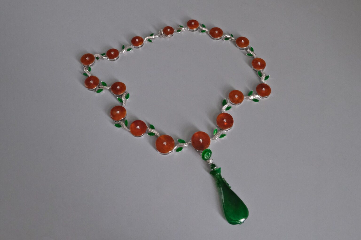 Translucent Natural Red Jade Necklace 18k | Gem Gardener