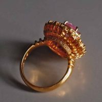 Natural Padparadscha Sapphire Ring 'Lotus' 22k | Gem Gardener