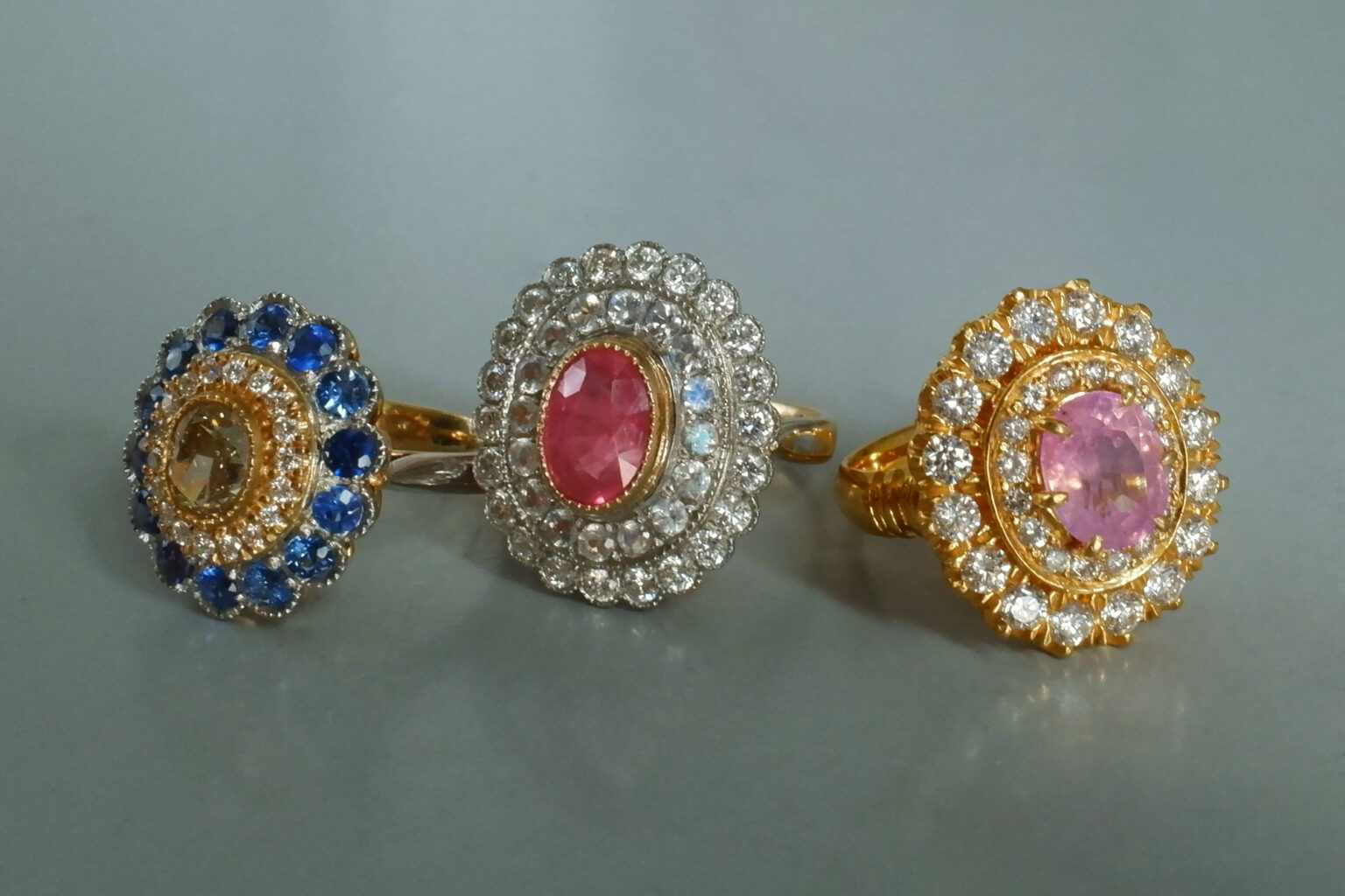 Natural Padparadscha Sapphire Ring 'Lotus' 22k | Gem Gardener