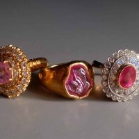 Natural Padparadscha Sapphire Ring 'Lotus' 22k | Gem Gardener