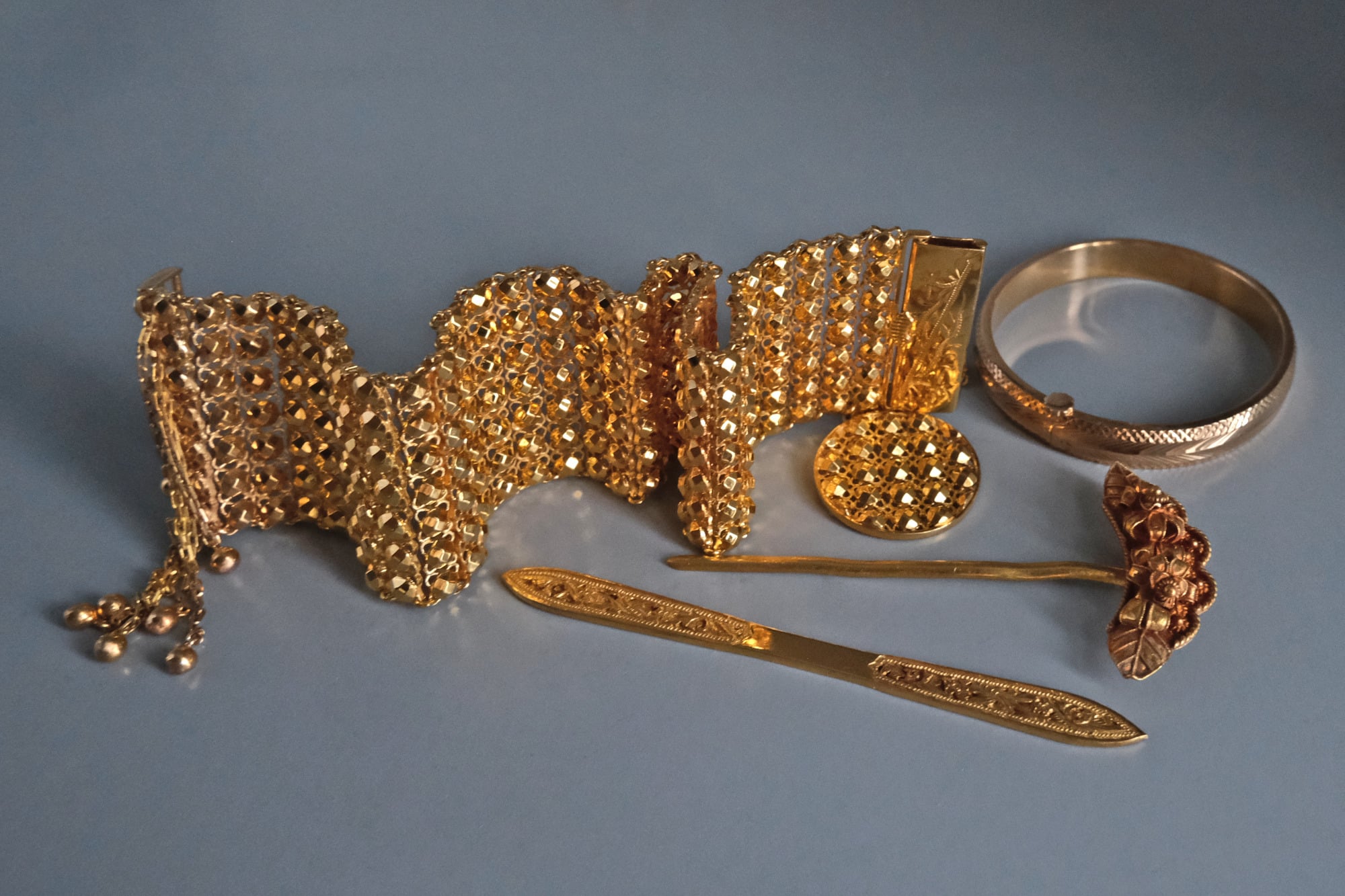 Antique 24k Solid Gold Chinese Hair Bun Stick | Gem Gardener