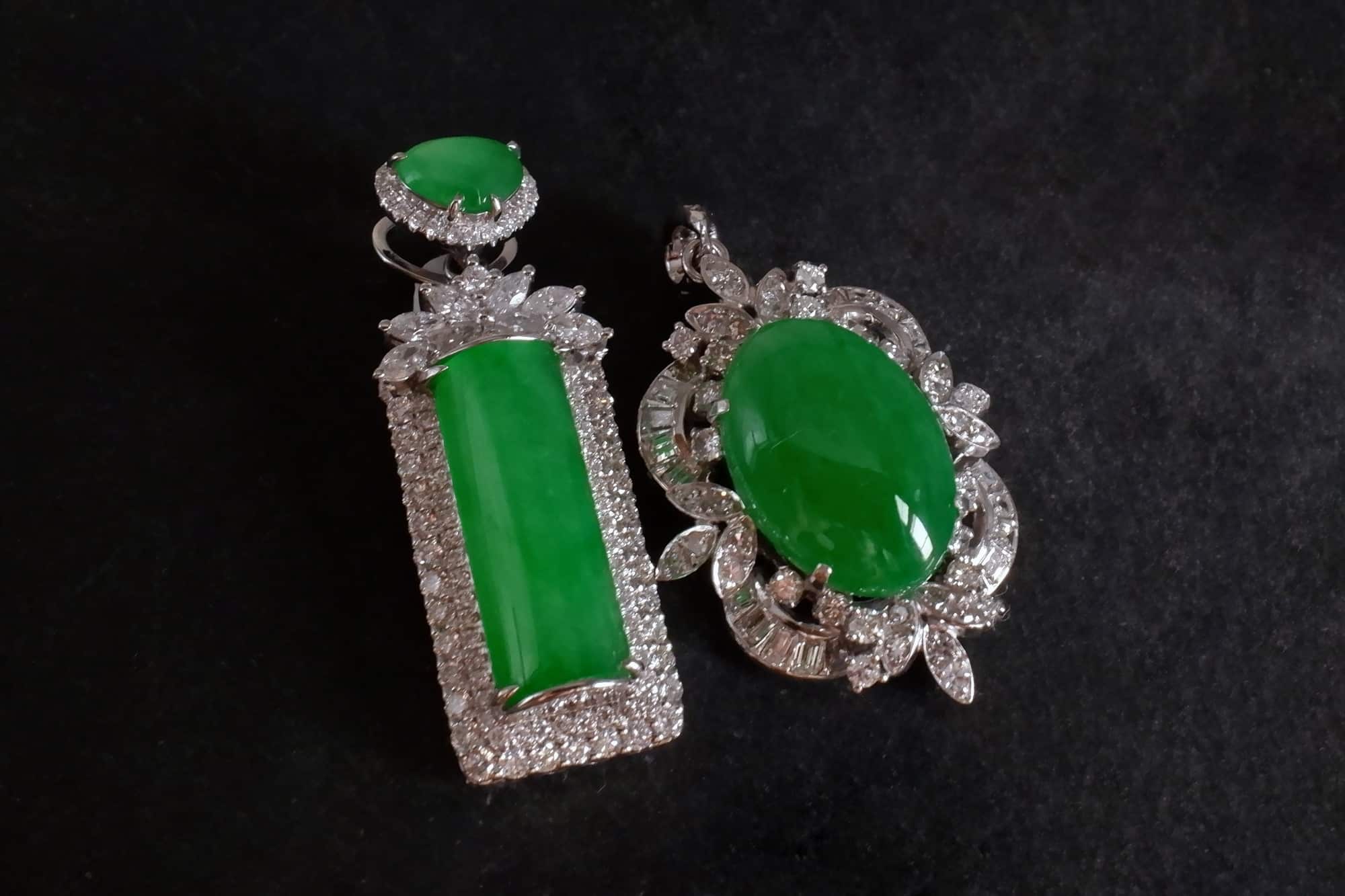 Curved Cylinder Long Jade Pendant 18k | Gem Gardener