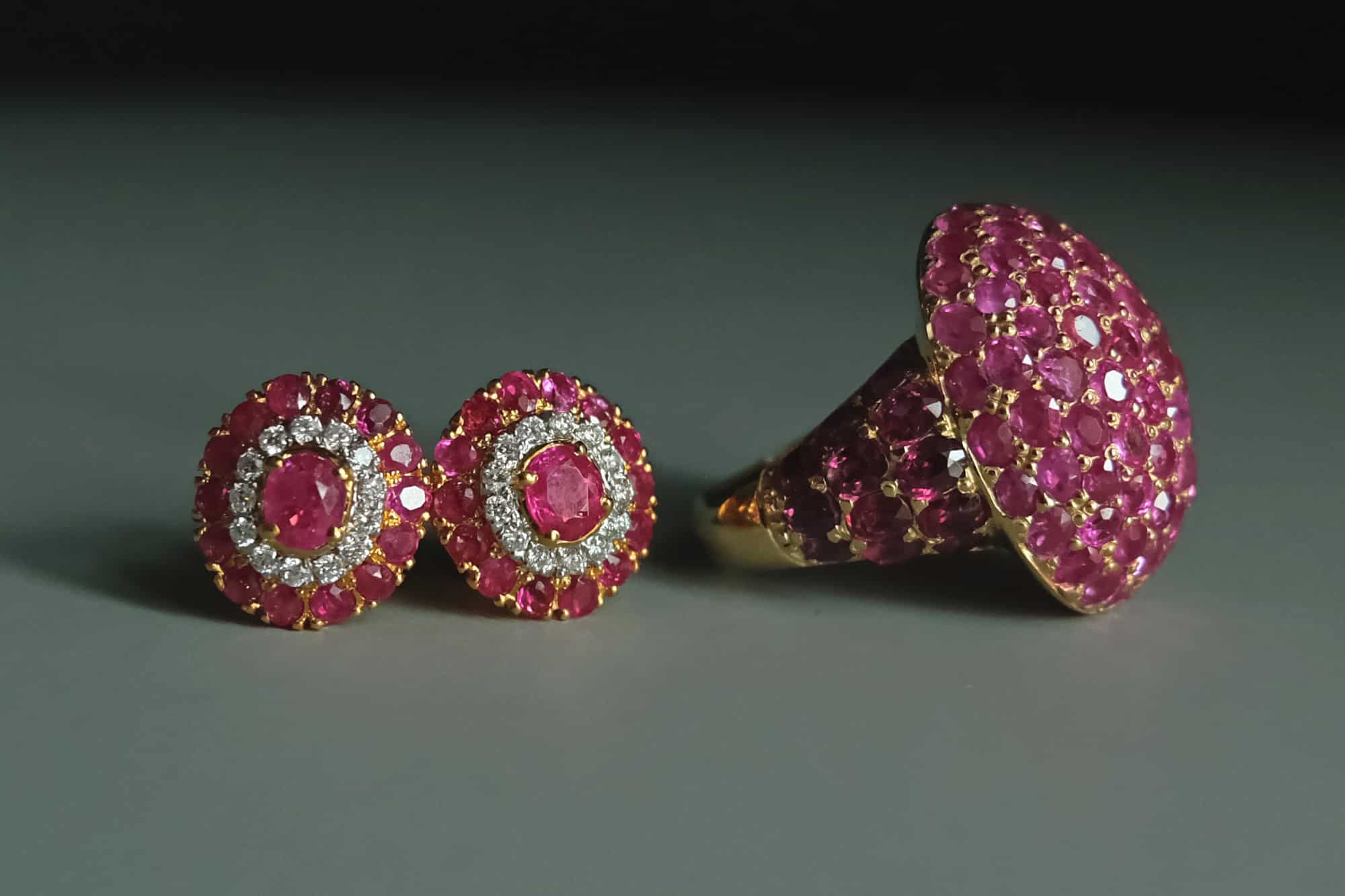 Antique Burmese Ruby Stud Earrings 22k | Gem Gardener