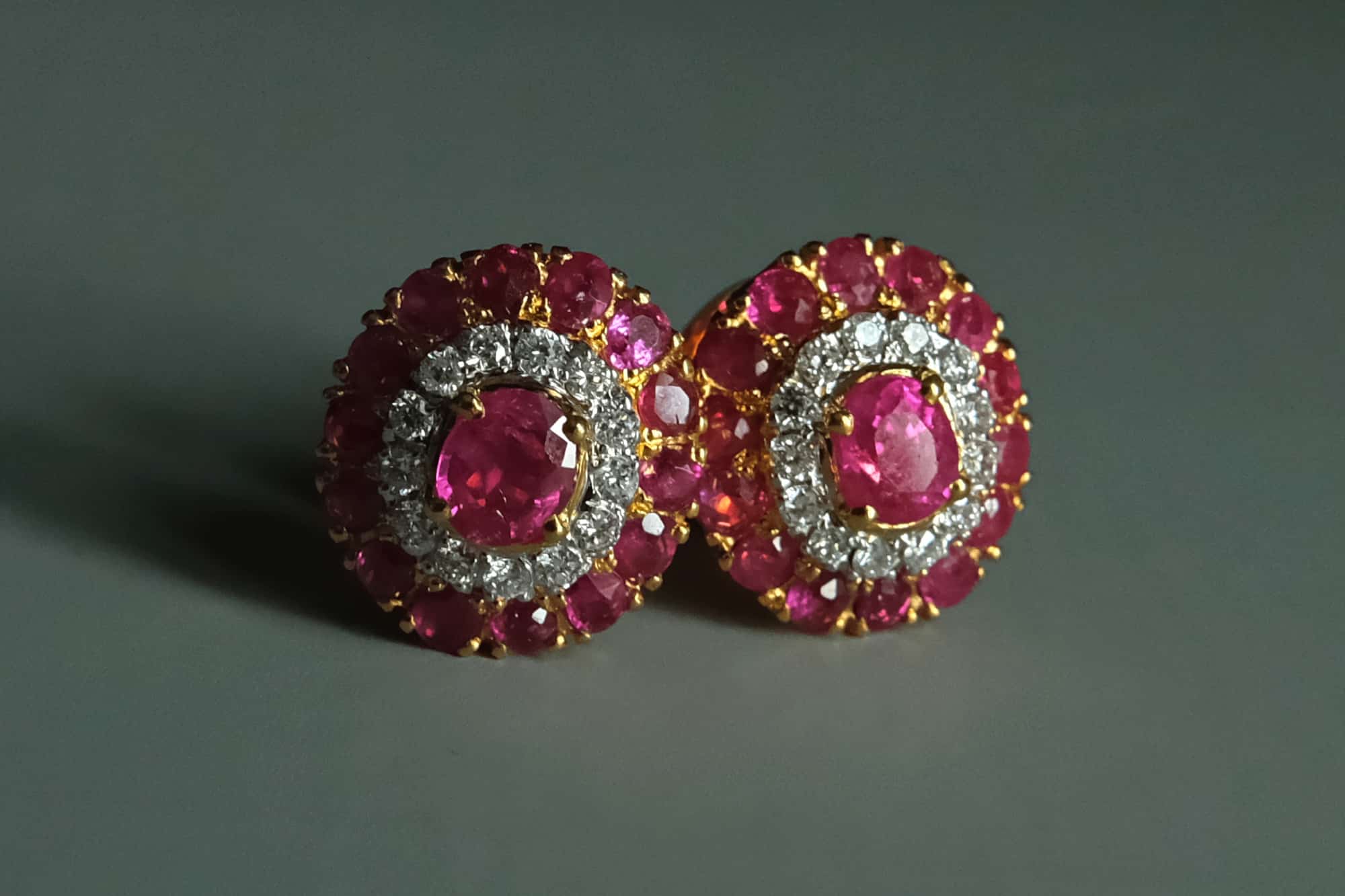 Antique Burmese Ruby Stud Earrings 22k | Gem Gardener
