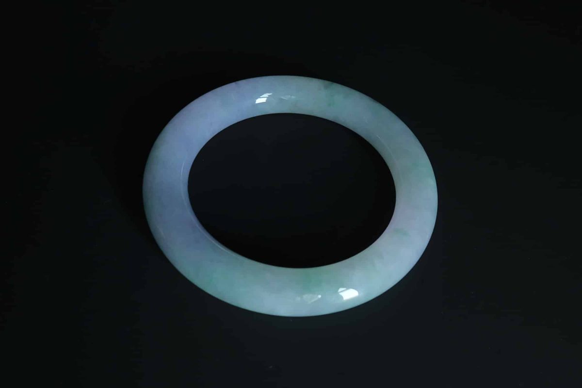 Glow Lavender Green Jade Bangle 58mm | Gem Gardener