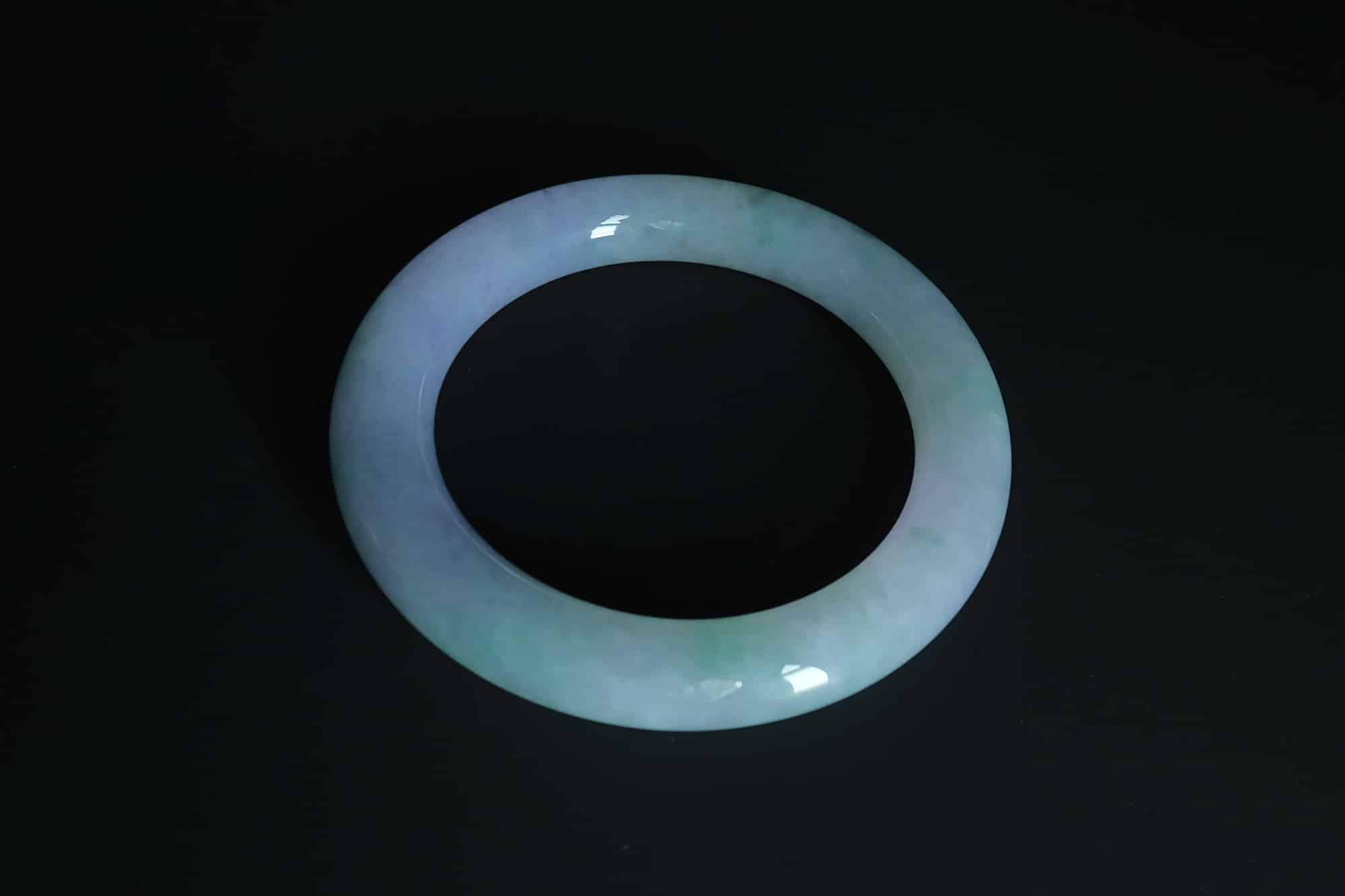 Glow Lavender Green Jade Bangle 58mm | Gem Gardener
