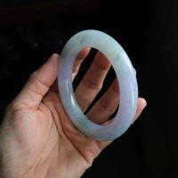 Glow Lavender Green Jade Bangle 58mm | Gem Gardener